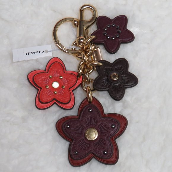 Coach | Accessories | Coach Wildflower Cluster Bag Charm Oxblood | Poshmark